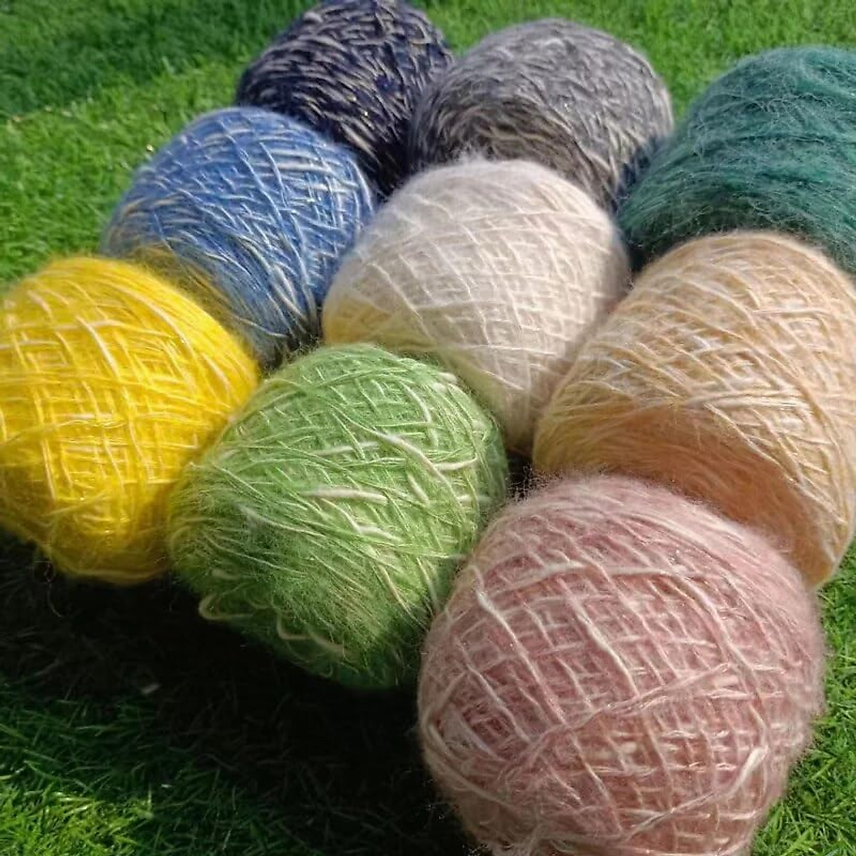 50G/Balls Mohair Cotton Blended Yarn Bright Silk Roving Thread Luxurious Colored DIY Woven Material Comfortable (Color : Color 3)