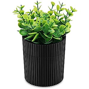 YCROJBK Denture Bath, Invisible Denture Case Designed As Artificial Eucalyptus Potted Plants, Denture Cup With Strainer For Retainer, Mouth Guard & Dentures, Perfect For Home Decoration