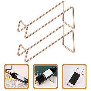 Ipetboom 2pcs Wine Stand Wine Bottle Rack Stand Storage Wine Display Rack Stylish Wine Bottle Organizer Desktop Stand Wine Bottle Display Holder Iron Wire Rack 3l