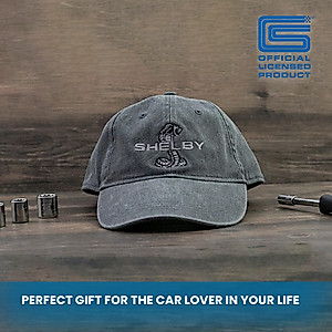 Shelby Snake on Grey Cap Hat | Officially Licensed Shelby® Product | Adjustable, One-Size Fits All
