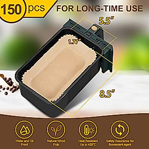 Air Fryer Disposable Paper Liners, 150PCS 8.6''x5.6'' Rectangle Non-stick Baking Paper for Ninja DZ201 DZ401 Foodi Dual Air Fryer Oil-proof, Food Grade Parchment for Baking Microwave (8.6x5.6 150)