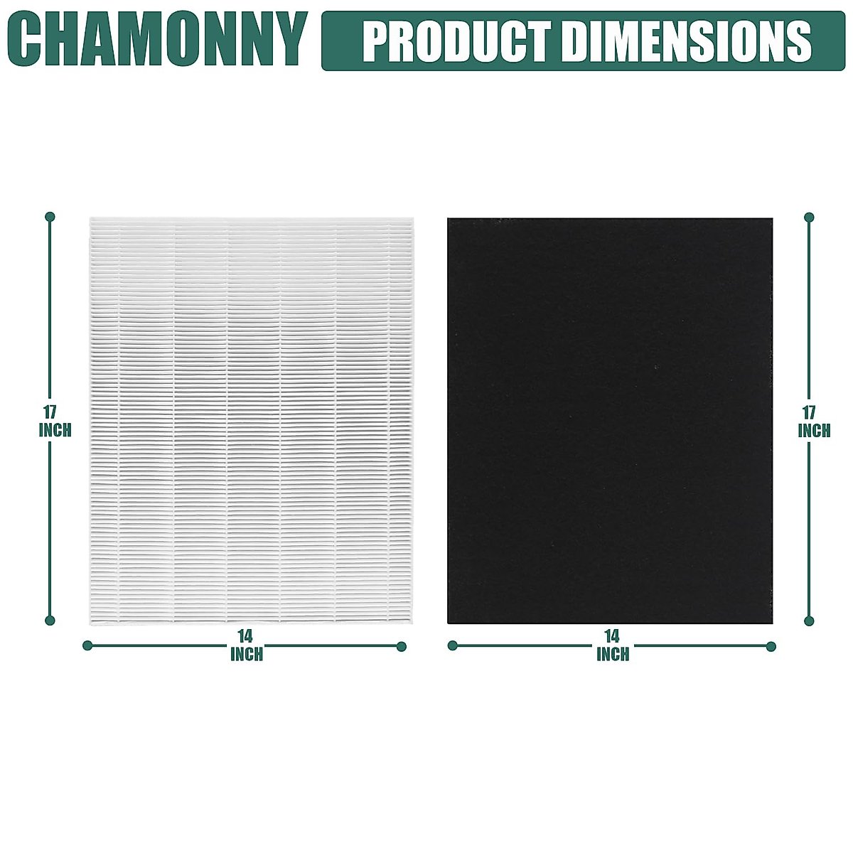 CHAMONNY D480 True HEPA Replacement Filter D4, Compatible with Winix D480 Air Purifier, Compare to Winix D4 Filter, Item Number 1712-0100-00, 1 H13 True HEPA Filters + 4 Activated Carbon Pre-Filters