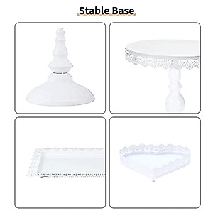 7 Pcs Cake Stands Set,Metal Cupcake Holder Stand Set,Pastry Trays Dessert Towers Plates Display Stand with Crystal Bling Pendants for Baby Shower Wedding Birthday Party Celebration Home Decor