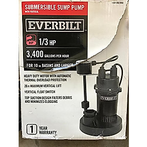 Everbilt 1/3 HP Submersible Sump Pump with Vertical