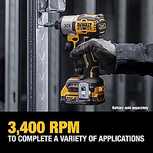 DEWALT 20V MAX XR Impact Driver, Brushless, 1/4", 3-Speed, Bare Tool Only (DCF845B), Yellow, Black