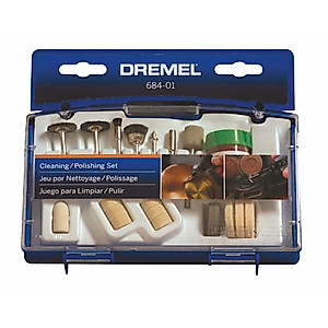 Dremel 684-01 20-Piece Cleaning & Polishing Rotary Tool Accessory Kit with Case - Includes Buffing Wheels, Polishing Bits, and Polishing Compound