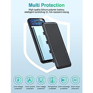 MOSKIZ Portable Charger 2 Pack, 10000mAh Power Bank Fast Charging USB C 20W, Battery Pack for iPhone, Android Cell Phone, Tablet, Lightweight Slim External Charger for Camping, Hiking, Travel