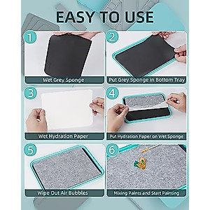 Nicpro Stay Wet Palette for Acrylic Miniature Painting Kit, Paint Tray Palettes with 100PCS Pallet Paper, 4PCS Sponge, Brush Holder Paint Mixing Storage for Warhammer 40K Model Paint, DIY Craft Class