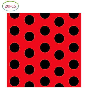 Ladybug Birthday Party Supplies,20 Plates and 20 Napkins, Ladybug Party Dinner Dessert Plate Napkins Birthday Tableware Decorations for Girls