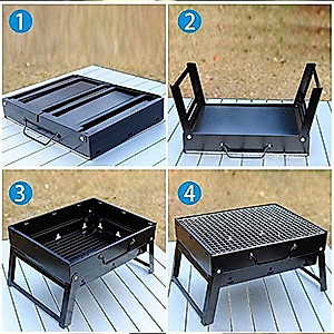 Charcoal Barbecue Grill Portable Folding BBQ Grill Barbecues Outdoor Charcoal Barbecue Desk Cooking for Picnic Garden Terrace Camping Travel Suitable for 3 to 5 People