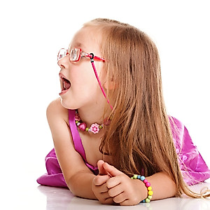 SKYCOOOOL 24 PCS Kids Glasses Strap Rainbow Unicorn Adjuster Anti-slip Silicone Eyeglass Straps Glasses Retainer Cute Decorations For Girls