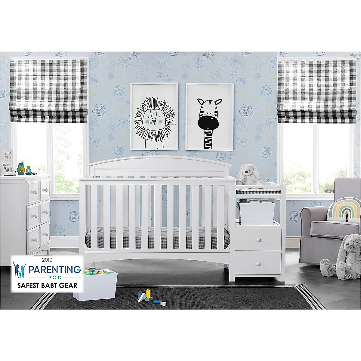 Delta Children Abby Convertible Crib and Changer, Bianca White
