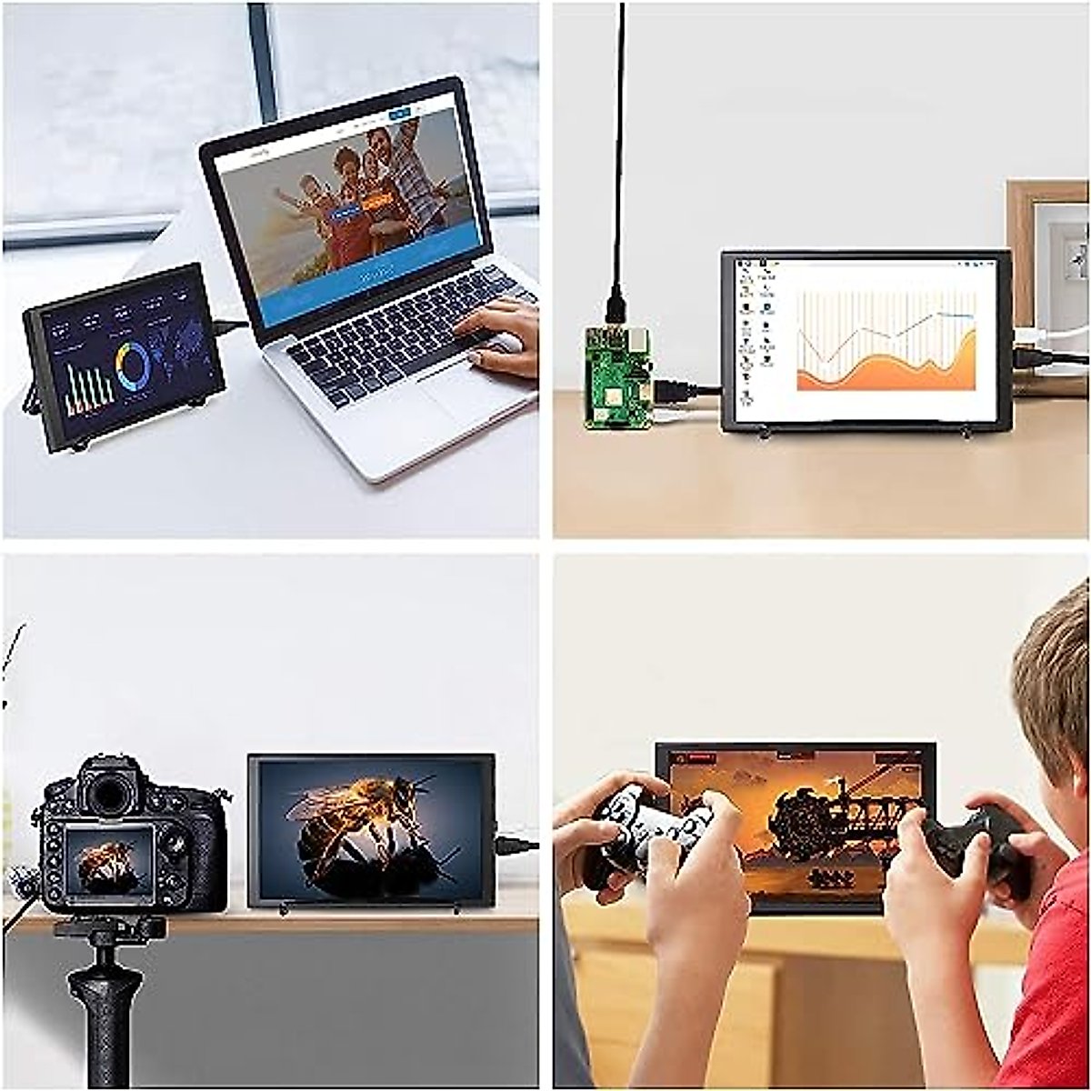 ELECROW 8 Inch Touchscreen Monitor Portable Screen HDMI-Compatible LCD Display 1280x800 Compatible with Raspberry Pi PC Jetson Nano Game Consoles