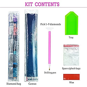 FemGe Christmas Diamond Painting Kits for Adults Winter DIY 5D Diamond Art Kits Village Snow Scene Gem Art Craft Kits for Home Wall Decor Gifts 16x28inch