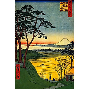 Utagawa Hiroshige Grandpas Teahouse Meguro River Japanese Art Poster Traditional Japanese Wall Decor Hiroshige Woodblock Landscape Artwork Asian Print Decor Cool Wall Decor Art Print Poster 24x36
