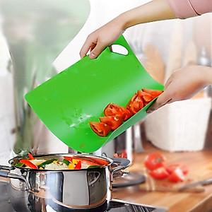 Heavy Duty Grip Flexible Cutting Board, NSF Plasitc Cutting Board Mats Set Better Use for Kitchen RV Bar BBQ, Thicker Chopping Board (1.2mm), BPA Free (Multi-color: Set of 6)