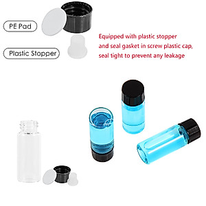 Cadbibe 4ml Clear Glass Vials with Screw Caps and Plastic Stoppers, 1 Dram Small Liquid Sample Vial, Leak-Proof Vial, 12PCS