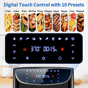 HotKing Air Fryer Oven 20 Quart Large, 10-in-1 Airfryer Rotisserie Dehydrator Toaster Oven Combo with Racks, XL Digital Countertop Air Fryer for Family, 9 Accessories with Cookbook, ETL Certified