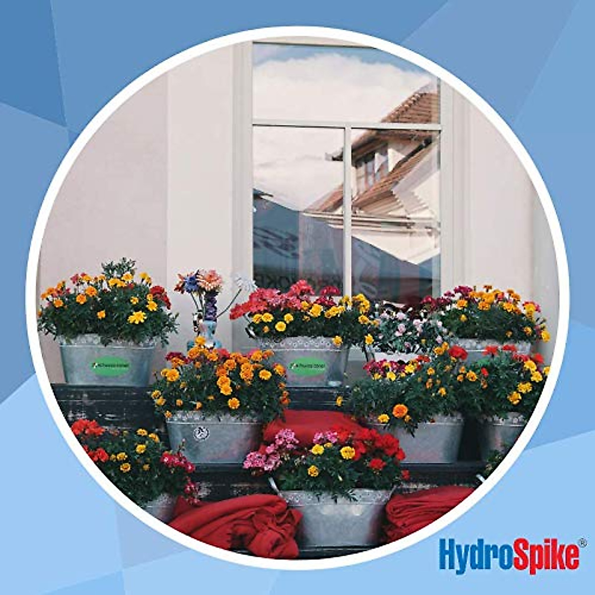 HydroSpike Daisy Hub for Dripline System Kit, Automatic Portable Drip Watering Zone, 8 Connections for Dripper Heads/Stakes. Water Irrigation Emitters in Outdoor Vegetable Garden. No Batteries or Pump