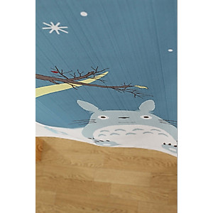 Studio Ghibli Totoro Noren Curtain Tapestry Winter Sky and Crescent Moon