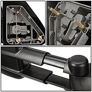 DNA Motoring TWM-001-T222-BK Pair of Manual Adjustment Towing Side Mirrors Compatible With 99-07 Silverado Sierra / 00-06 Suburban Tahoe Yukon,Black