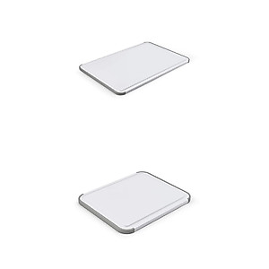 KitchenAid Classic Nonslip Plastic Cutting Board, 12x18-Inch, WhiteandKitchenAid Classic Nonslip Plastic Cutting Board, 8x10-Inch, White