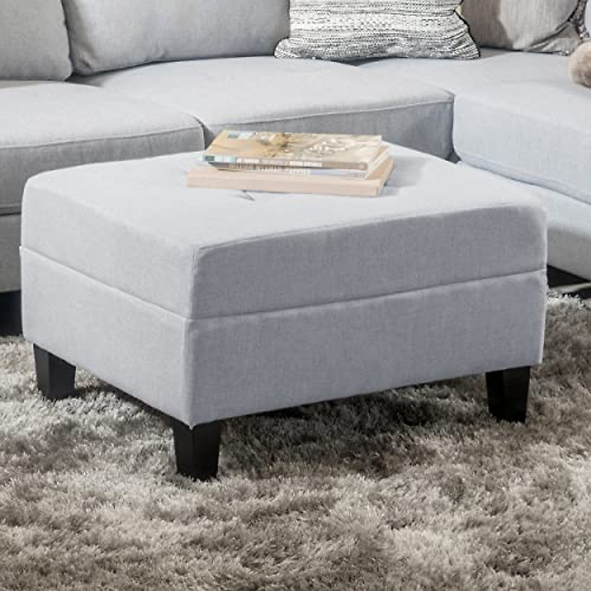 Christopher Knight Home Zahra Ottoman, Light Grey