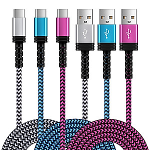 USB C Charger Cable 6FT/3Pack for iPhone 15/15 Pro/15 Pro Max/15 Plus,3.1A USB Type C Cable Car Fast Charging Cord for Samsung Galaxy S24 A15 A14 5G A54 S23 S22 S21 S20,Google Pixel 8 Pro 8 7a 7 6 6a