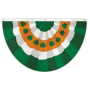 St Patricks Day Bunting Flag 3x5 ft Irish Ireland Green Shamrock Pats Decoration