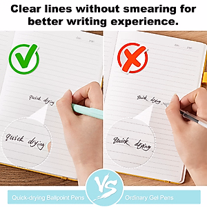 Shuttle Art Ballpoint Pens, 15 Pack Pastel Retractable Black Ink Ball Point Pens, Cute Pens 1.0mm Medium Point Quick Drying for Writing Journaling Taking Notes School Office Home