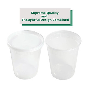 G-BOX 32 OZ Deli Containers with Lids - [48 Sets] [32 OZ Soup Containers with Lids, Stackable, BPA-Free, Leak Resistant, Reusable, Dishwasher Safe, Microwave Safe, Freezer Safe]