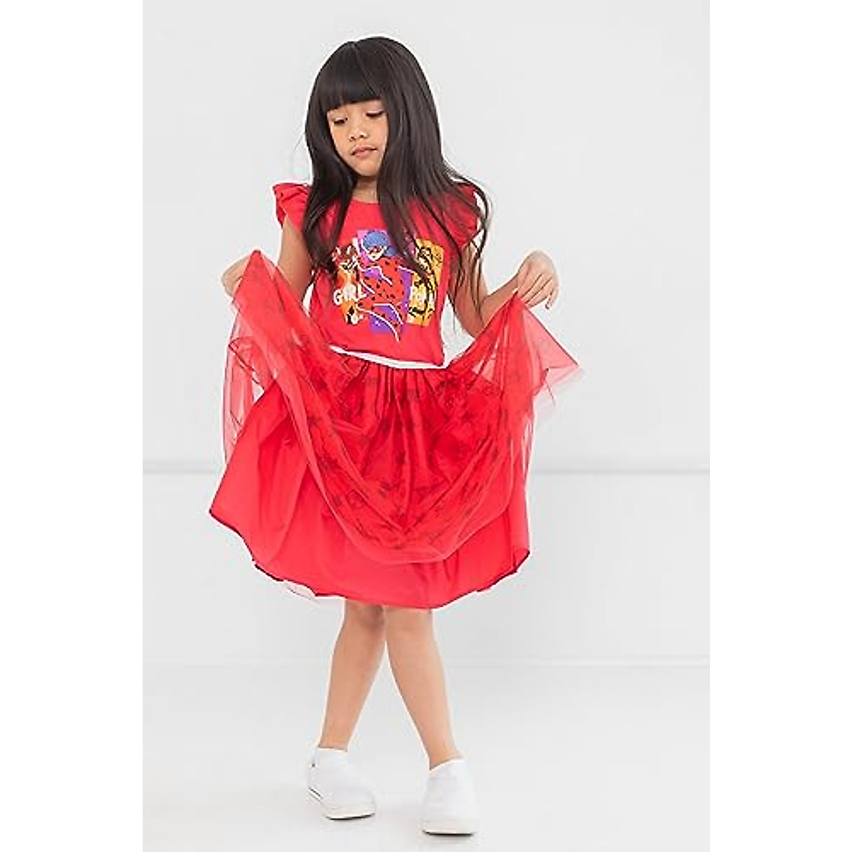 Miraculous Ladybug Rena Rouge Big Girls Tulle Dress Red 14-16