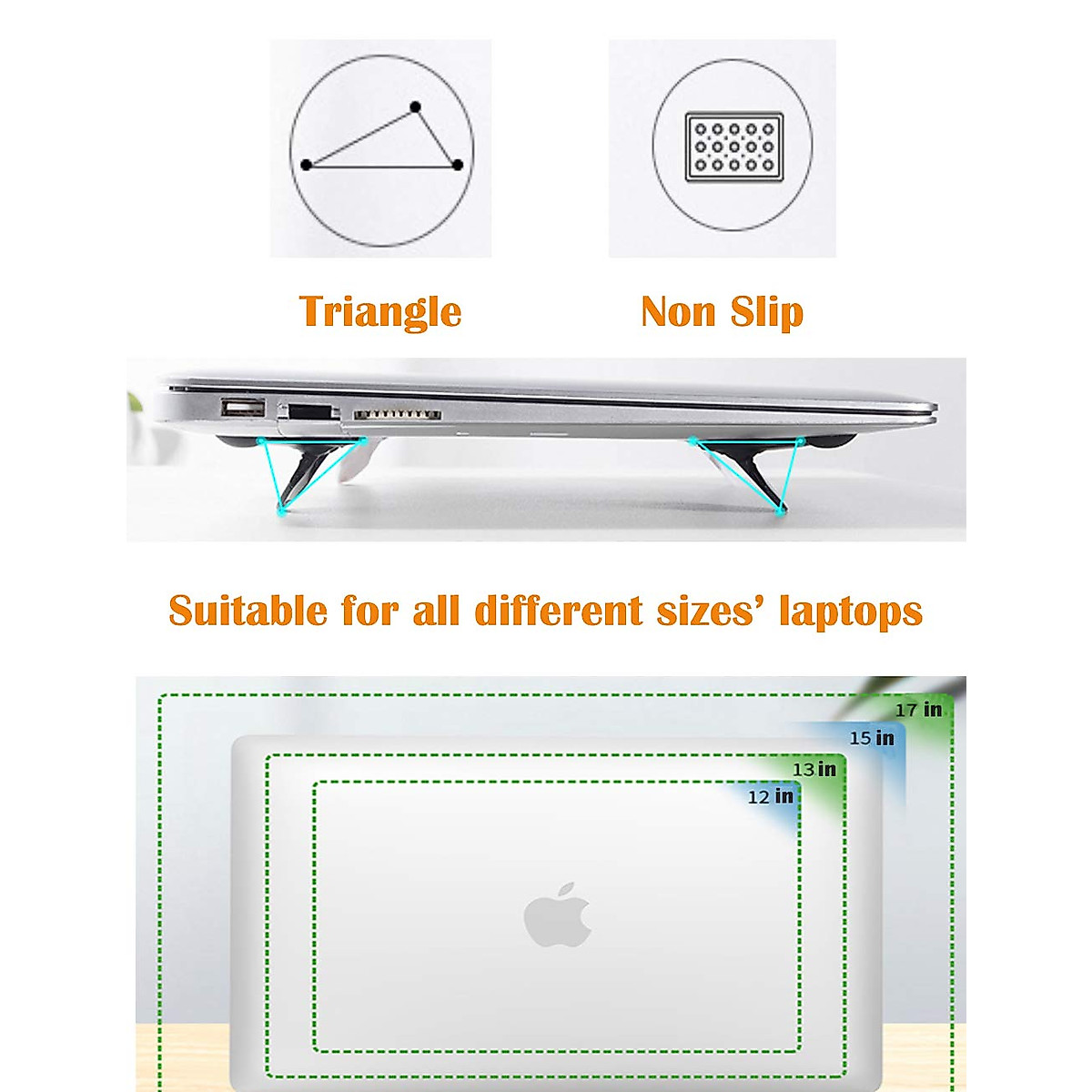 Mini Laptop Stand, Keyboard Riser Stand, Invisible Ergonomic Laptop Holder Stand Riser, Foldable Tablet Pad Phone Stand Lap Cooler for MacBook, Air, Pro, Lenovo, HP More (2PCS)