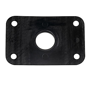 Musiclily Pro Plastic Curved Jack Plate Rectangular Jackplates for Electric Guitar, Black (Set of 2)