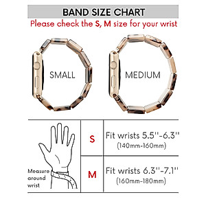Heesch Compitable with Apple Watch Band 40mm 38mm for Women Blonde Tortoise Stretchy Resin Watch Strap for Apple Watch 7,se,3 Wristband Link Bracelet