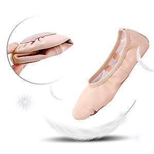 Stelle Ballet Shoes for Girls Toddler Ballet Slippers Soft Leather Boys Dance Shoes for Toddler/Little Kid/Big Kid (Ballet Pink, 2ML)