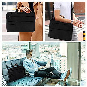 KINGSLONG Laptop Bag 17 17.3 Inch Laptop Shoulder Messenger Bag Case Sleeve, Lightweight Slim Computer Notebook Ultrabooks Carrying Case Briefcase Cover Men Women for Acer Asus Dell Lenovo HP Black