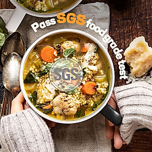 Artena 38 Ounce Soup Bowl with Handles, 6 inch Jumbo Soup Mug with Handles, Wide Large Cereal Bowl for Oatmeal, Gumbo, Salad, Oversized Black Glazed Ceramic Soup Cup, Microwave & Oven Safe