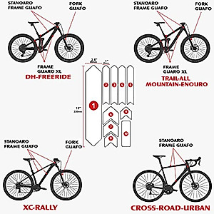 ENLEE Bike Frame Protection，All Mountain Style Honeycomb High Impact Frame Guard Total - Protects Your Bike from Scratches and dings (Transparent)