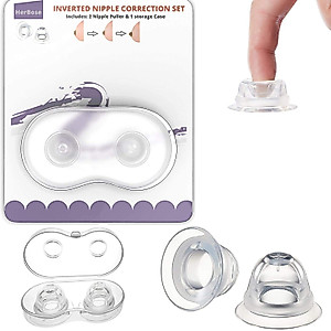 Breastfeeding Nipple Shield Enhancer Pair - Nip Puller Enhancer for Flat Shy and inverated Nipple Corrector Latch Assist I Inverted Flat Shy Nipples I Nursing Mother - Corrector Guard Protector