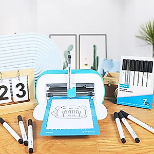 REALIKE Black Pens Set for Cricut Joy, 7 Pack Variety Pens Include Fine Point Pen,Glitter Gel, Marker, Calligraphy Writing Drawing Pens Compatible with Cricut Joy Machine
