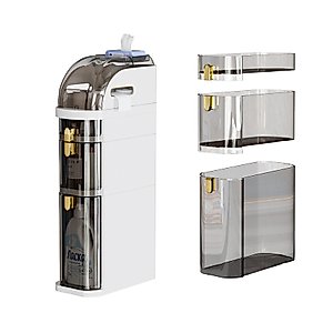 tonchean 3 Tiers Slim Bathroom Storage Cabinet,Already Assembled Waterproof Narrow Bathroom Toilet Organizer Mobile Slim Storage Cart with Wheels Clear Drawers for Small Space Gap Corner
