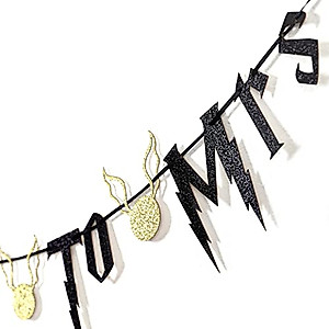 From Muggle To Mrs banner-Harry Potter Theme Bachelor Party Supplies,Bridal Shower Bachelor Decorations, Black Glitter Wizard Garland, Bachelor Girl Photo Props
