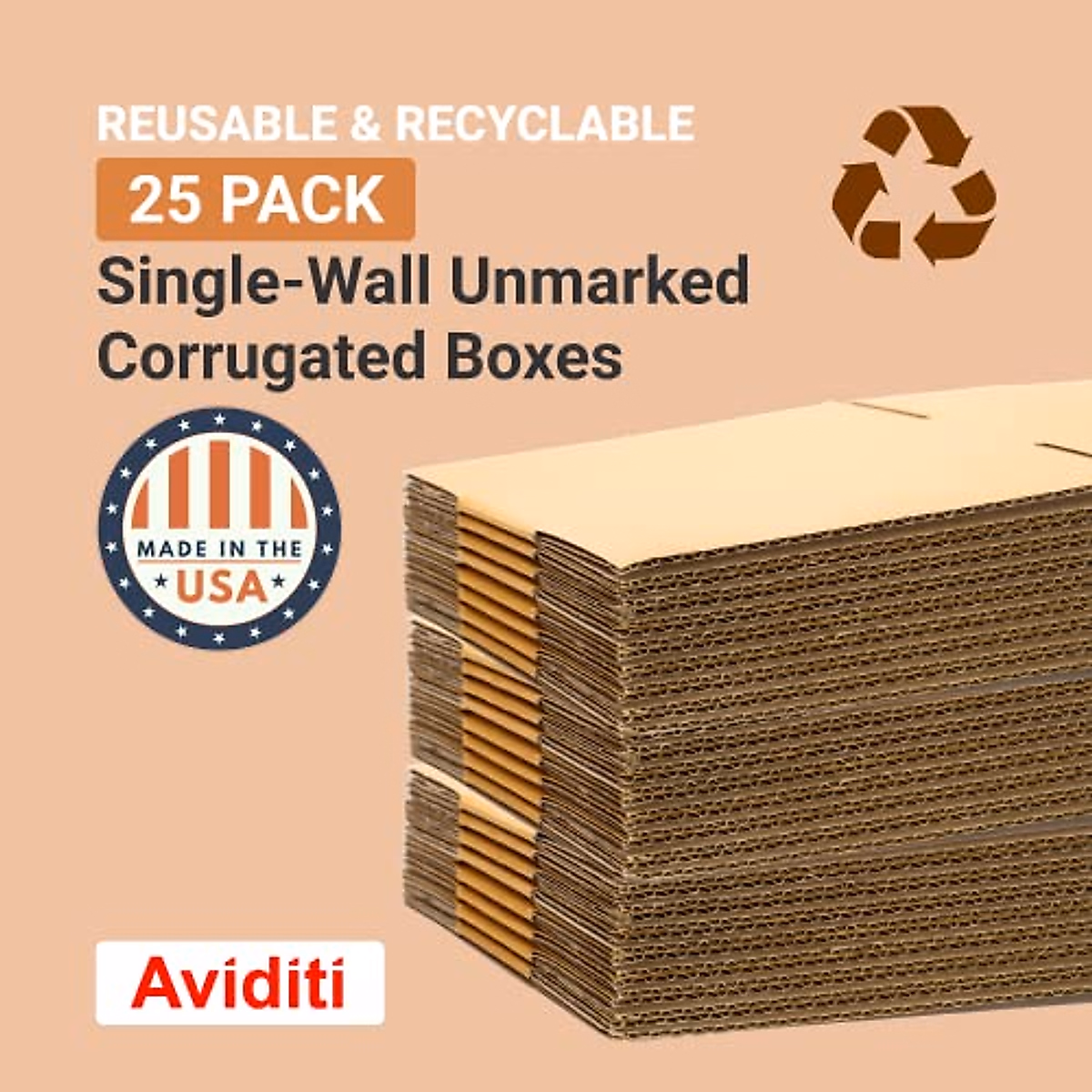 AVIDITI Shipping Boxes Medium 30"L x 6"W x 6"H, 25-Pack | Corrugated Cardboard Box for Packing, Moving and Storage 30x6x6