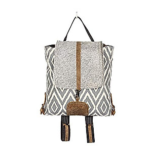 Myra Bag Artist's Impression Upcycled Canvas & Leather Backpack S-1333