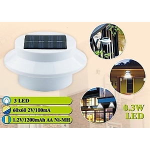 iSunMoon 6 Pack Gutter Solar Lights Outdoor LED Gutter Lights Solar Powered for Fence Roof Gutter Garden Yard Wall Lamp