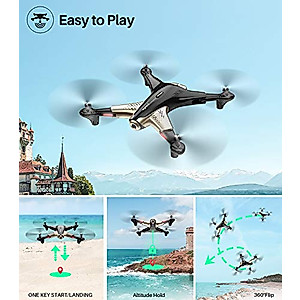SYMA Drone with 1080P FPV Camera,Optical Flow Positioning,Tap Fly,Altitude Hold,Headless Mode,3D Flips,2 Batteries 40mins Flying UFO Remote Control Quadcopter for Kids Beginners