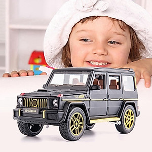 BDTCTK 1/24 Benz G63 AMG Model Car, Zinc Alloy Pull Back Toy car with Sound and Light for Kids Boy Girl Gift (Black)