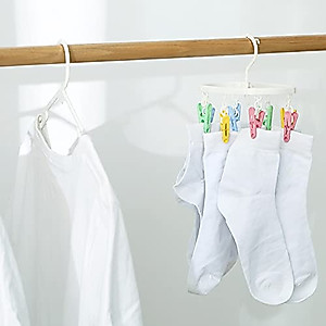 Clips Drip Hanger, Oval Shape Clips Drip Hanger Moisture-Proof Plastic Rotating Hooks Underwear Drying Rack Household Supplies Sock Drying Hanger
