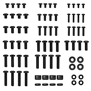 BONTEC Universal TV Mounting Hardware Kit Compatible with Most TVs Up to 80 inch, Includes M4, M5, M6, & M8 TV Screws, Washers & Spacers, Works with Any TV Wall Bracket, Monitor & TV Stand(Black)
